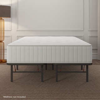 Bedder Base Steel Platform Bed Frame with 14" Underbed Storage Queen ...