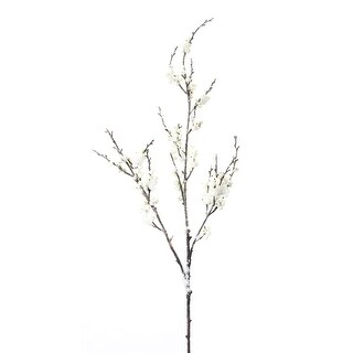 Snowy Berry Branch (Set of 12) 42.5"H Foam - Cream, White - Bed Bath ...