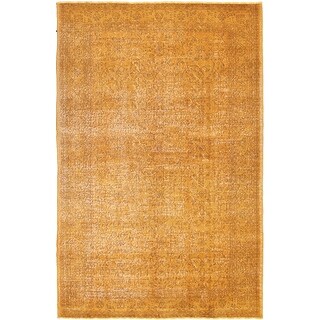 ECARPETGALLERY Hand-knotted Color Transition Dark Gold Wool Rug - 5'3 x ...