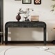 Arc Round Edge Console Table with Open Storage & 2 Drawers, Entryway ...