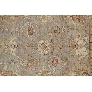 5' X 8' Gray Brown And Gold Wool Floral Hand Knotted Stain Resistant ...