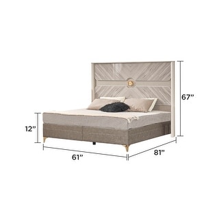 Eternity Traditional Style Queen size Bed made with Gold Accents and ...