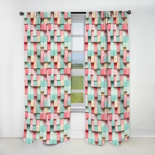 Designart "Popart Candyland Blocks II" Stripped Curtain - Blackout ...