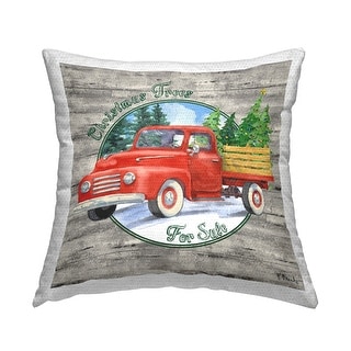 Stupell Rustic Pickup Christmas Trees Printed Outdoor Throw Pillow ...