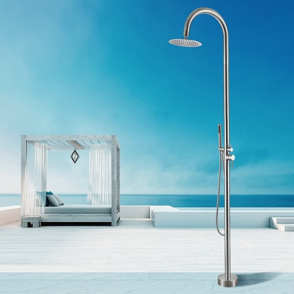 Rbrohant Freestanding Stainless Steel Outdoor Shower - Bed Bath & Beyond - 39893494