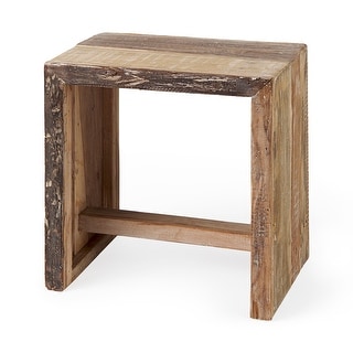 Solveig Solid Reclaimed Wood Rectangular Accent Stool - Bed Bath & Beyond - 37639747