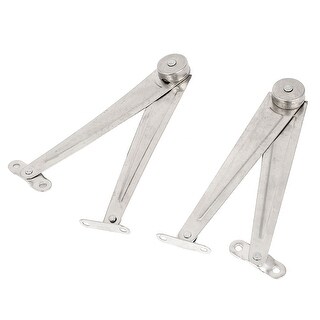 2pcs Silver Tone Metal Furniture Cupboard Door Desk Lid Support Hinge ...