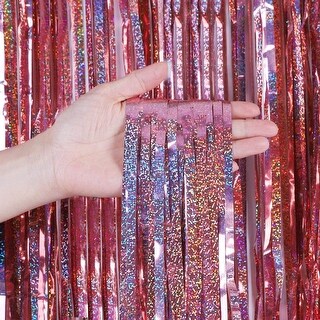 Sparkle Fringe Curtains for Party Photo Background Decor, Rose Gold ...