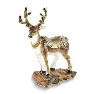 Curata Giftware Pewter Bejeweled Crystals Gold-Tone Enameled Buck Deer ...