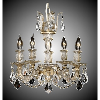 American Brass Five Light Chandelier Rosetta Antique White Glossy - One ...