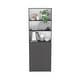 2-Door Bookcase with Upper Shelves, Matt Gray / White - Bed Bath ...