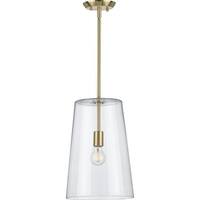 Clarion Collection One-Light Satin Brass Clear Glass Coastal Pendant ...