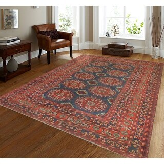 Noori Rug Semi-Antique Maxim Navy/Red Rug - 6'6" x 9'8" - Bed Bath ...