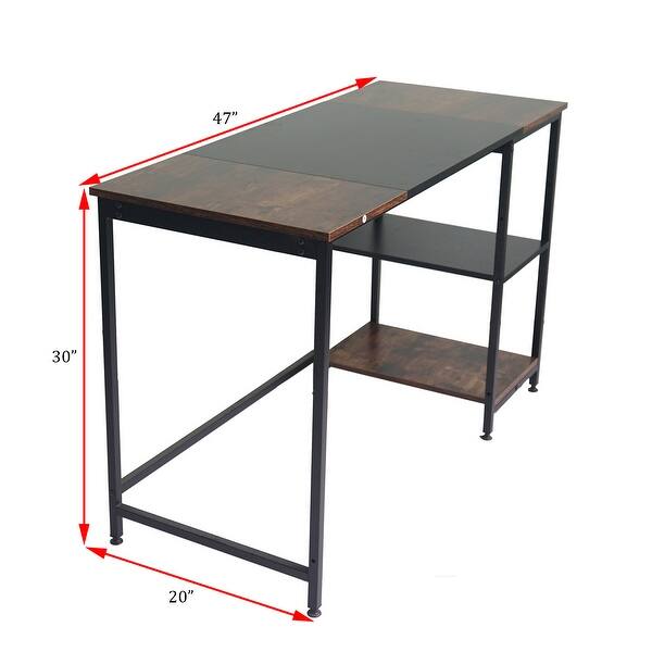 Rustic Brown Computer Desk with Storage Shelf - Bed Bath & Beyond ...