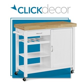 ClickDecor Denver Kitchen Cart, White - Bed Bath & Beyond - 28274567