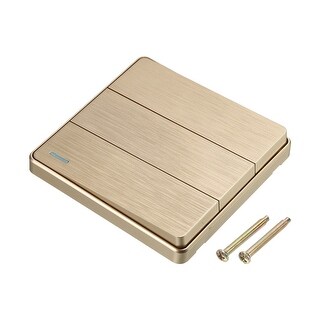 Light Switch Wall Panel Push Button 3 Gang 2 Way Gold Tone 250V 10A ...
