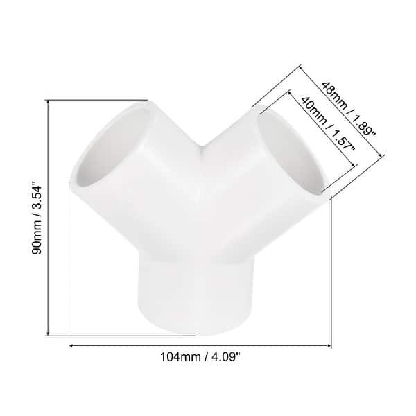 1.57" PVC Pipe Fittings 3 Way Y Shape Water Joint Connectors Adapters ...