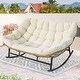 FINCATI Oversized Double Rocking Chair Outdoor Indoor, 40" D x 58" W ...