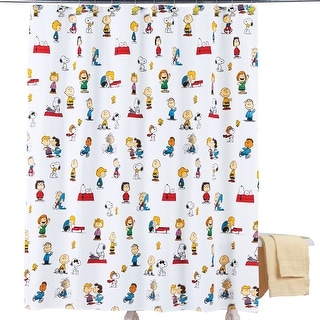 Peanuts Snoopy and the Gang Fabric Shower Curtain - Bed Bath & Beyond ...