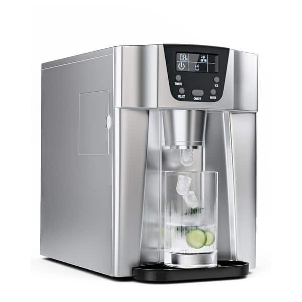 2-In-1 Ice Maker Water Dispenser 36lbs/24H LCD Display-Silver - Bed ...