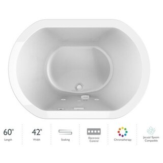 Jacuzzi Duetta 60" Drop-In Soaking Bathtub with Center Drain, Heated ...