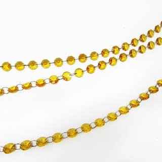 Set of 2 Gold Crystal Bead Garland Ornament 6ft - 72" L x 0.5" W x 0.25 ...
