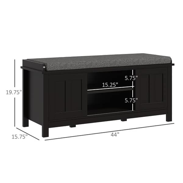 HOMCOM Entryway Shoe Bench Storage Ottoman with Adjustable Shelving, 6 ...