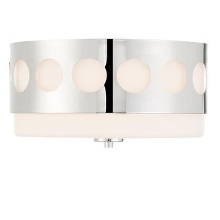 Kirby 2 Light Polished Nickel Ceiling Mount - 13.37'' W x 6.87'' H ...