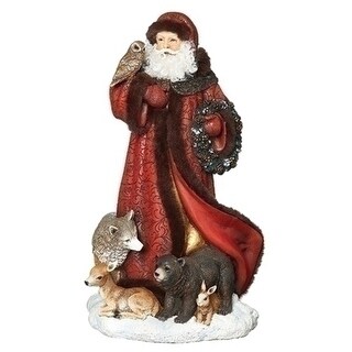 15.5" Red Santa with Animals Christmas Tabletop Figurine - Bed Bath ...