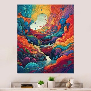 Designart "Rainbow Colored Waves I" Modern Waves Metal Wall Art - Bed ...