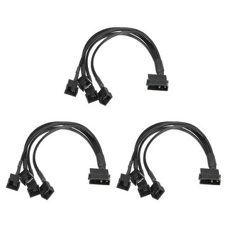 PC Fan Power Splitter Cable 4 Pin IDE to 4X 4 Pin Extension Power Cable ...