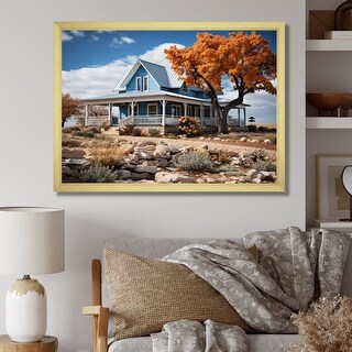 Designart "Farmhouse Quaint Homestead" Farm Framed Wall Decor - Bed ...