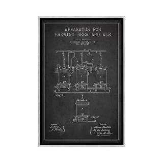 iCanvas "Ale Apparatus Charcoal Patent Blueprint" by Aged Pixel Framed ...