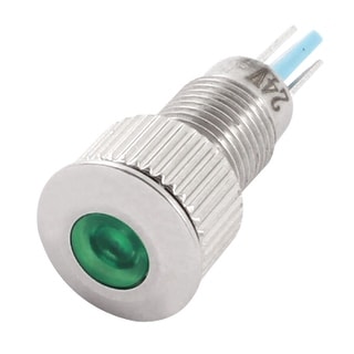 DC24V 8mm Thread Panel Mount Green LED Signal Indicator Light Lamp ...