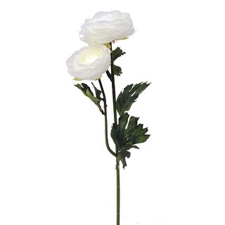 Creamy White Ranunculus Garden Stem Artificial Flower - Bed Bath ...