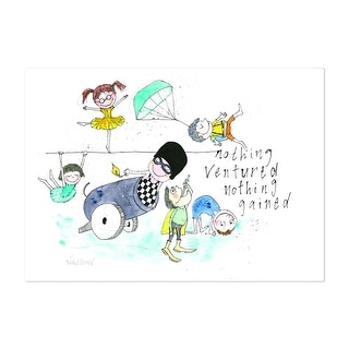 Nothing Ventured Nothing Gained Drawing Cartoon Art Print/Poster - Bed ...