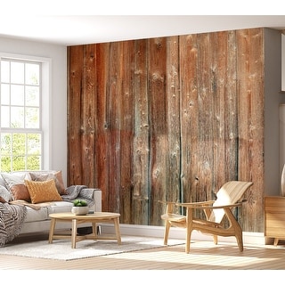 Peel & Stick Wall Mural - Forest Cottage Wood - Removable Wallpaper ...