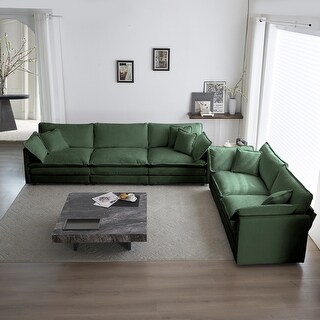Modern Green Sofa Set, 1 Pieces of 2 Seater & 1 Piece of 3 Seater Sofa ...