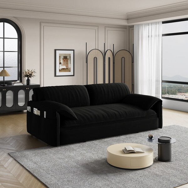 Convertible Sofa Bed 3 in 1 Multi Functional Velvet Queen Pull Out Sofa Bed 63.8 Sleeper Sofa Loveseat Bed with Side Storage On Sale Bed Bath Beyond 39681034