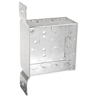 5 Pcs, 4 Square Junction Box, 2-1/8 in. Deep, with Flat Vertical ...