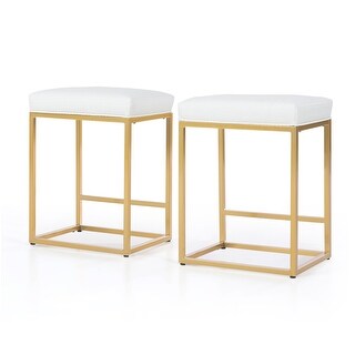 24" Square Modern PU Leather Bar Stools with Golden Frame - Bed Bath ...