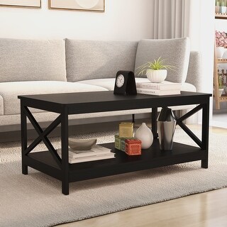 Coffee Table Oxford End Table-Black Color,Special design X legs to ...