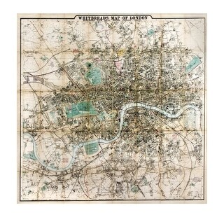 Saltoro Sherpi Vintage London Map Wall Decor, Multicolor - Bed Bath ...