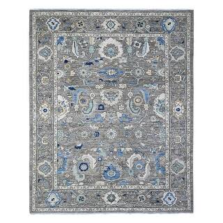 Shahbanu Rugs Laid Back Gray Hand Knotted Velvety Wool Fine Aryana ...