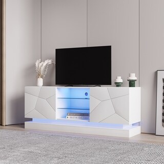 TV Stand Featuring Color Changing LED Lights - for TVs Up to 70" - Bed ...