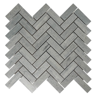 Vulcan Black 2" x 8" Herringbone Honed Mosaic Tile - Bed Bath & Beyond ...