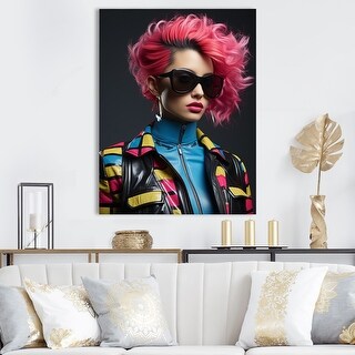 Designart "Avant-Garde Glam And Pop Art Woman With Mohawk III" Woman ...