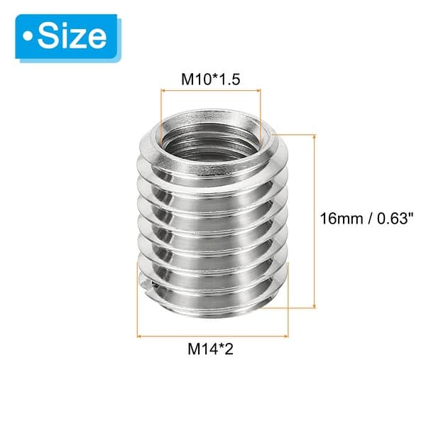 6pcs Thread Repair Insert Nut Adapters Reducer M14x2 to M10x1.5, 16mm - Silver - Bed Bath ...