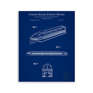 Stupell Monorail Train Blueprint Wall Plaque Art Design By Karl Hronek ...