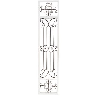 Wood Scroll Distressed Ornamental Panel Home Wall Decor with Bronze ...